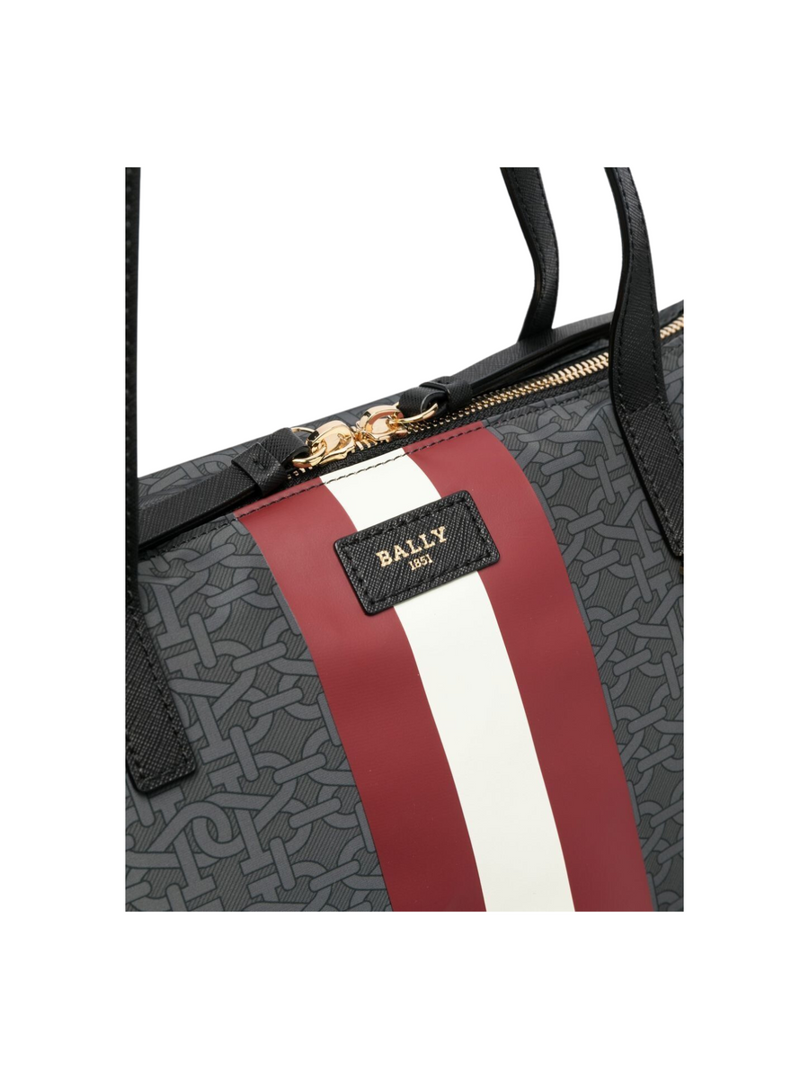 Bally Foldable Monogram Nylon Tote Bag Anthracite Multi – Balilene