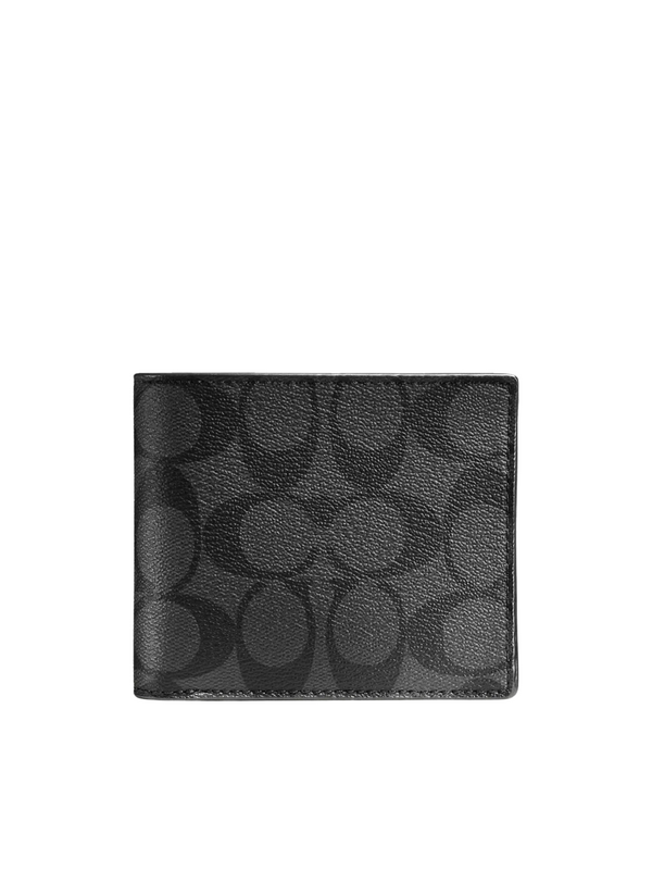 Coach Boxed 3 In 1 Wallet Gift Set In Signature Canvas In Charcoal/Bla ...