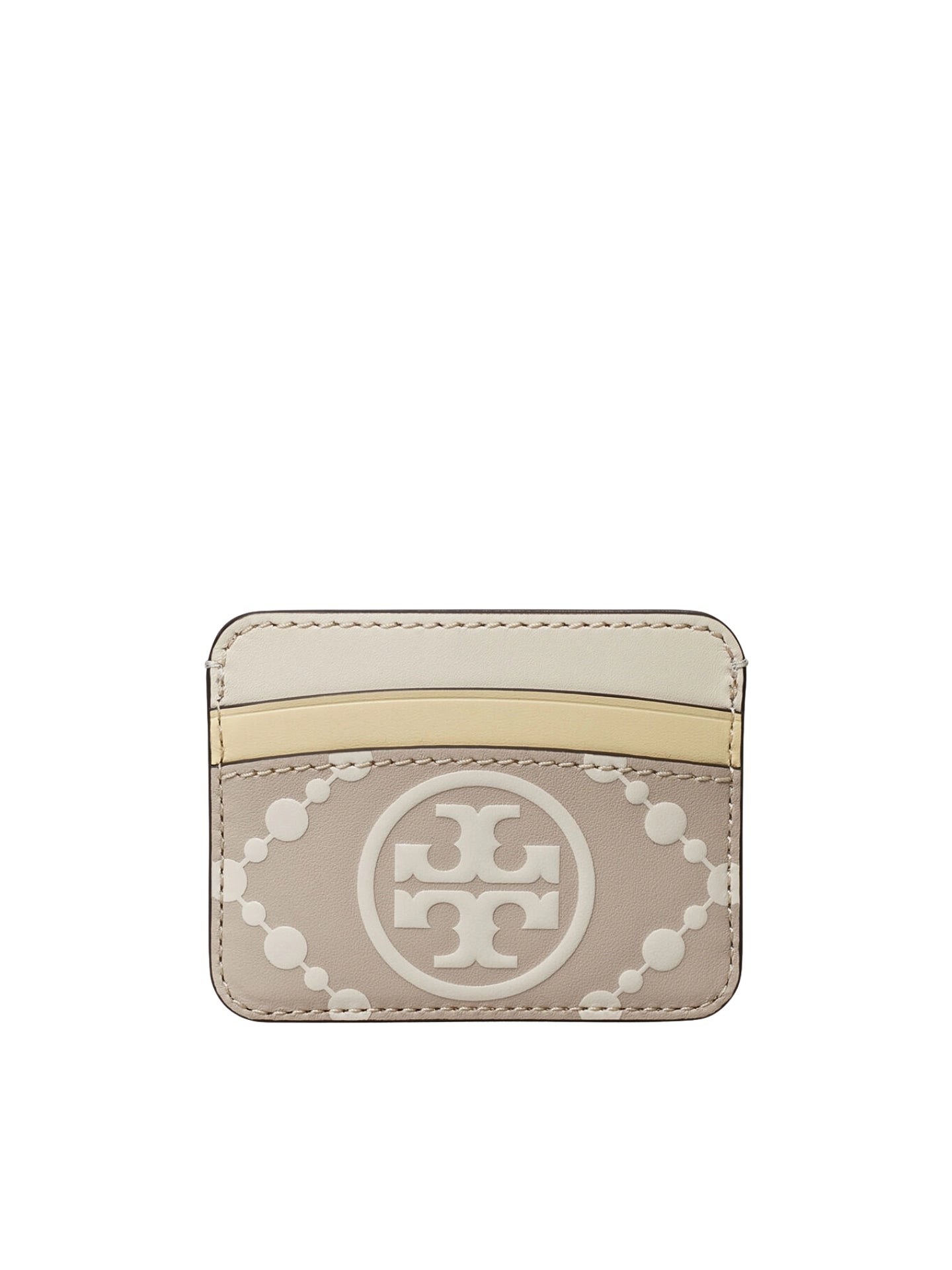 Tory Burch T Monogram Contrast Embossed Card Case Longan/New Cream ...
