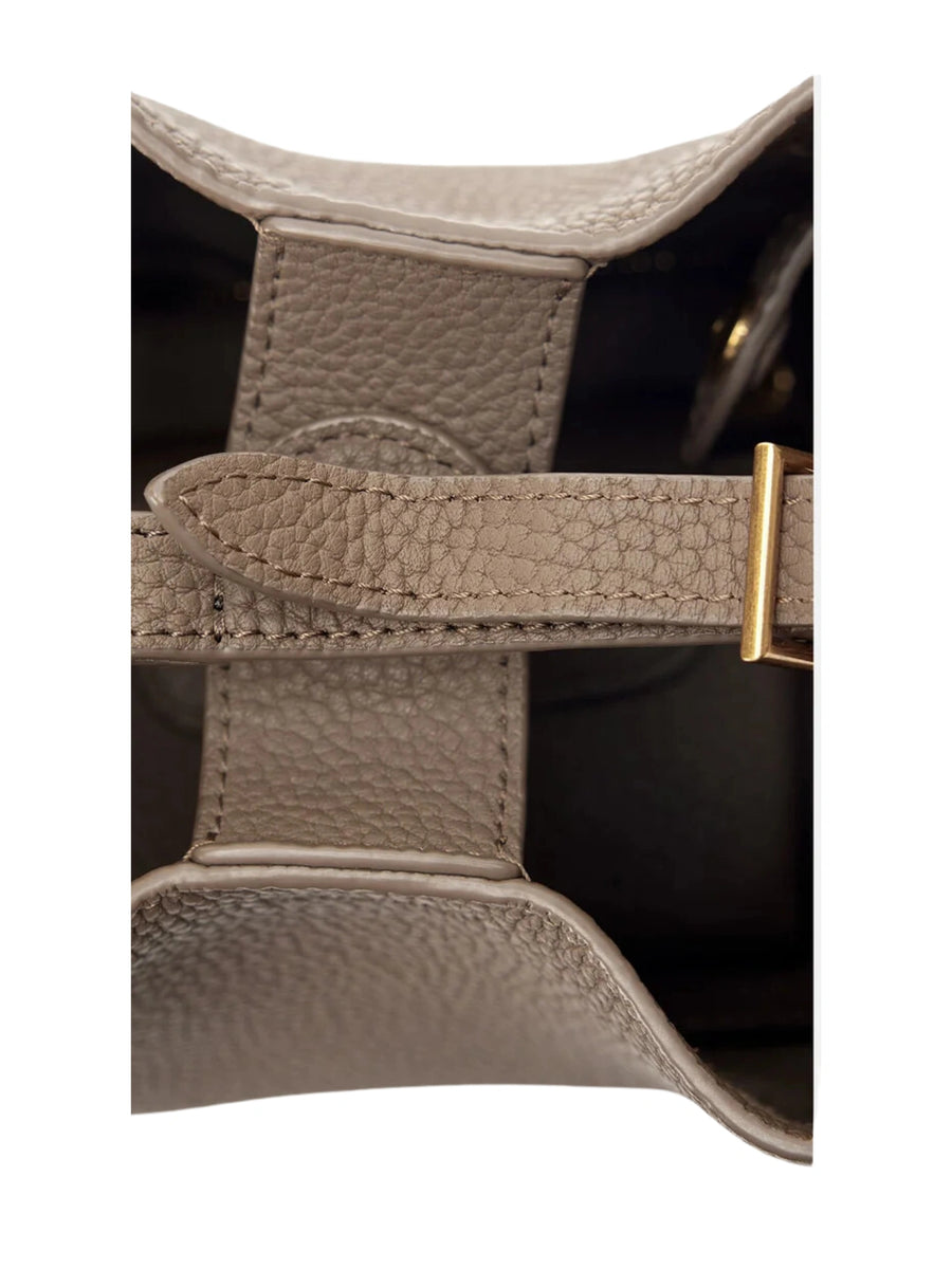 Songmont Leather Bucket Small Song Bag Taupe – Balilene