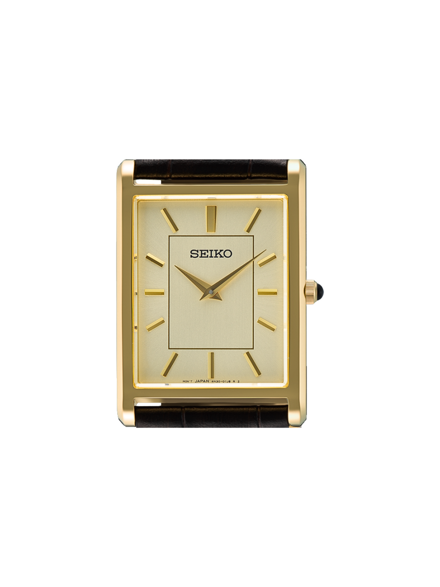 Seiko SWR106P1 Classic Men Quartz Leather Strap Watch Dark Brown – Balilene