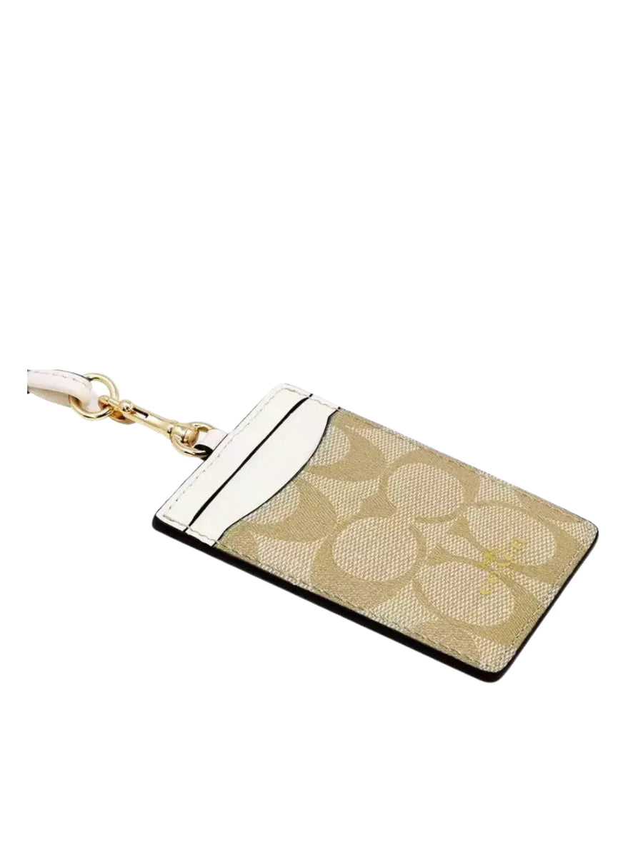 Coach ID Lanyard In Signature PVC Light Khaki/Chalk – Balilene