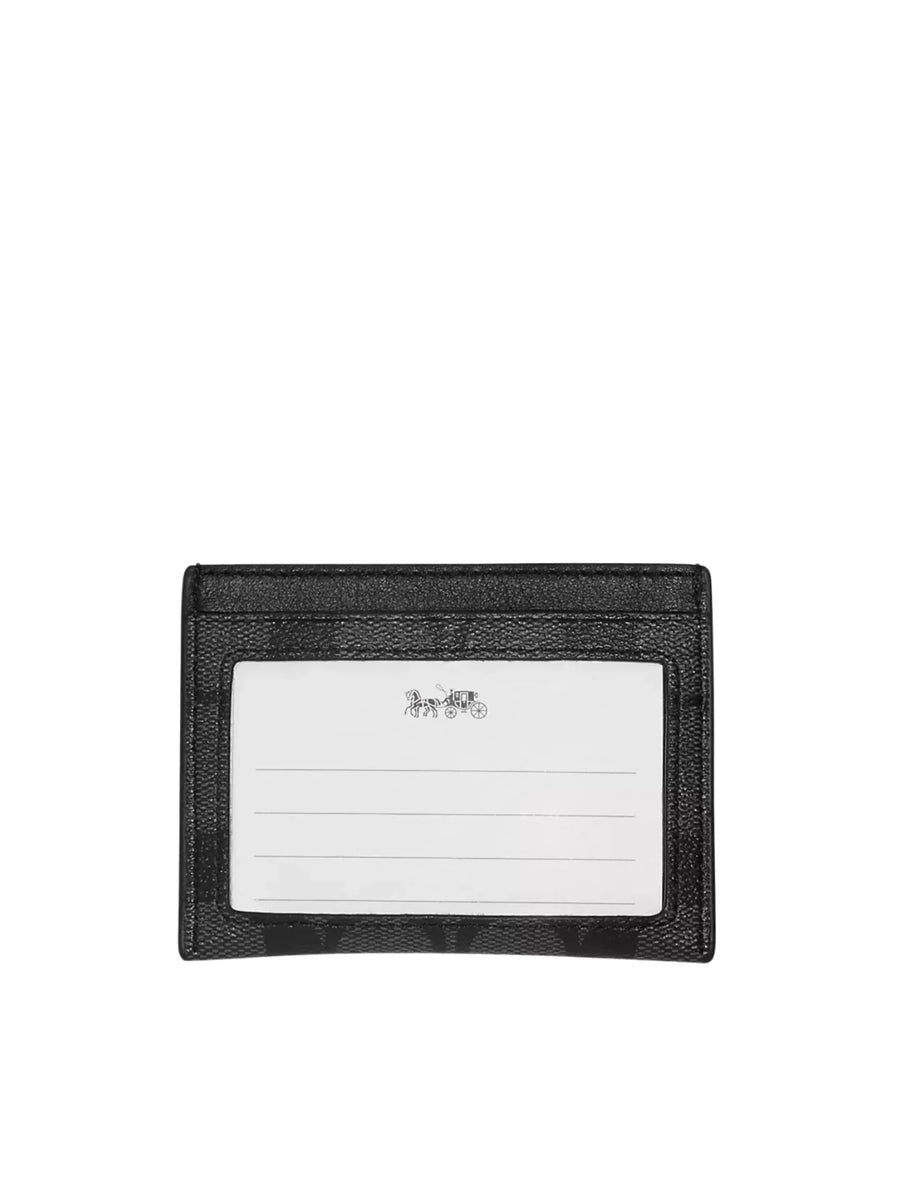 Coach ID Card Case Signature Canvas Charcoal/Black – Balilene