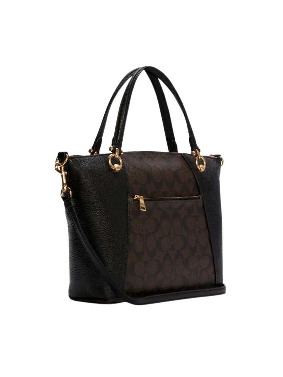Coach Signature Kacey Satchel Bag In Brown/Black – Balilene