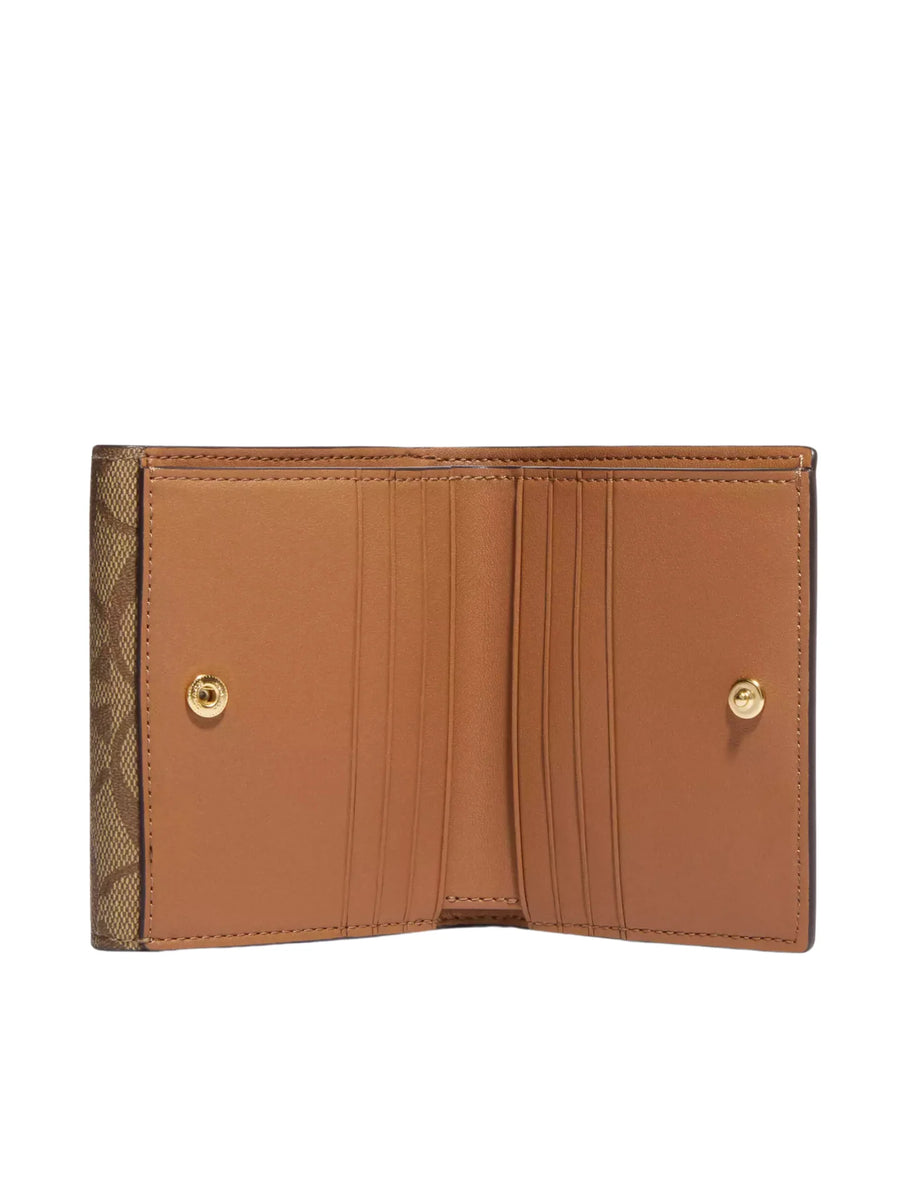 Coach Small Morgan Wallet In Blocked Signature Canvas Light Khaki/Ivor ...