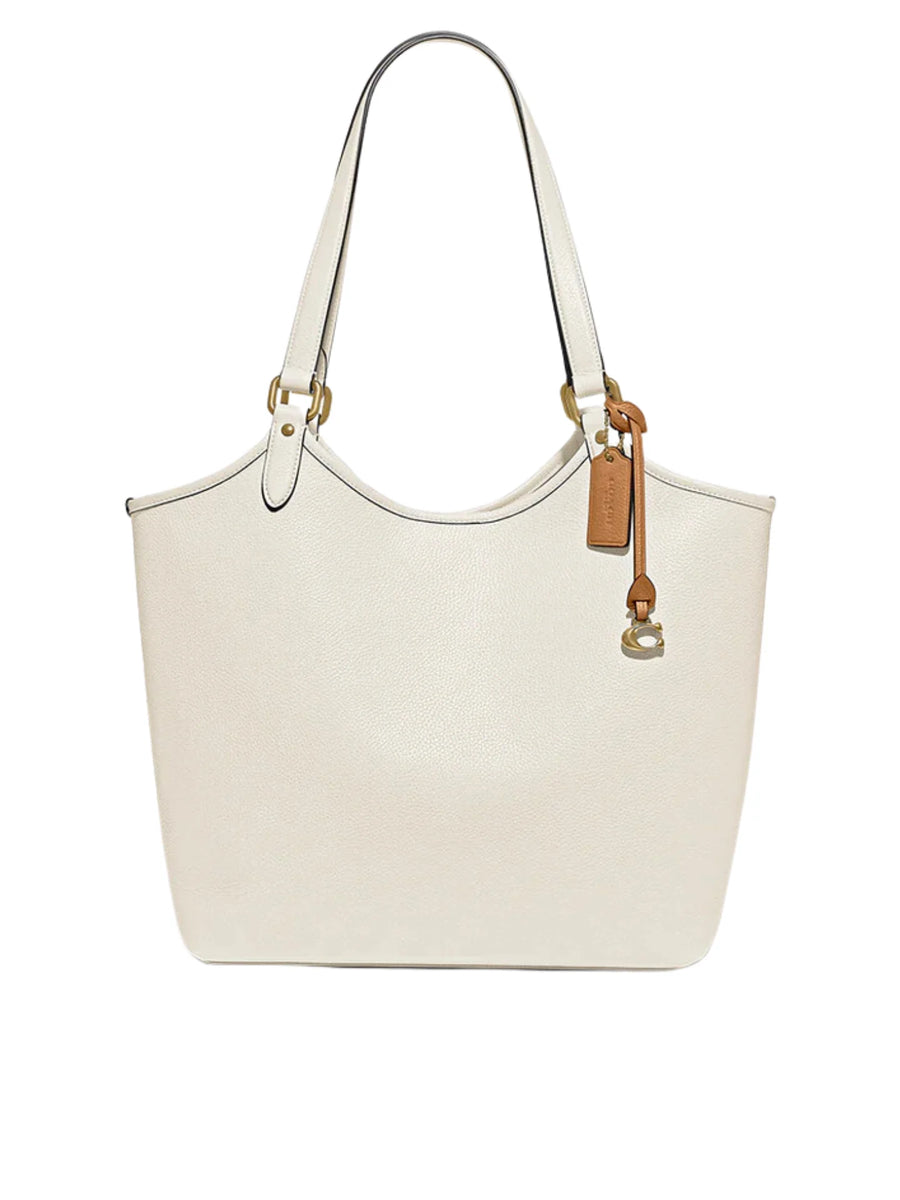 Coach Day Tote in Polished Pebbled Leather Chalk – Balilene