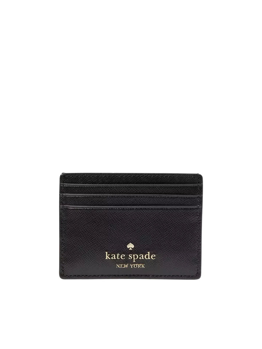 Kate Spade Madison Saffiano Leather Small Slim Card Holder Black – Balilene