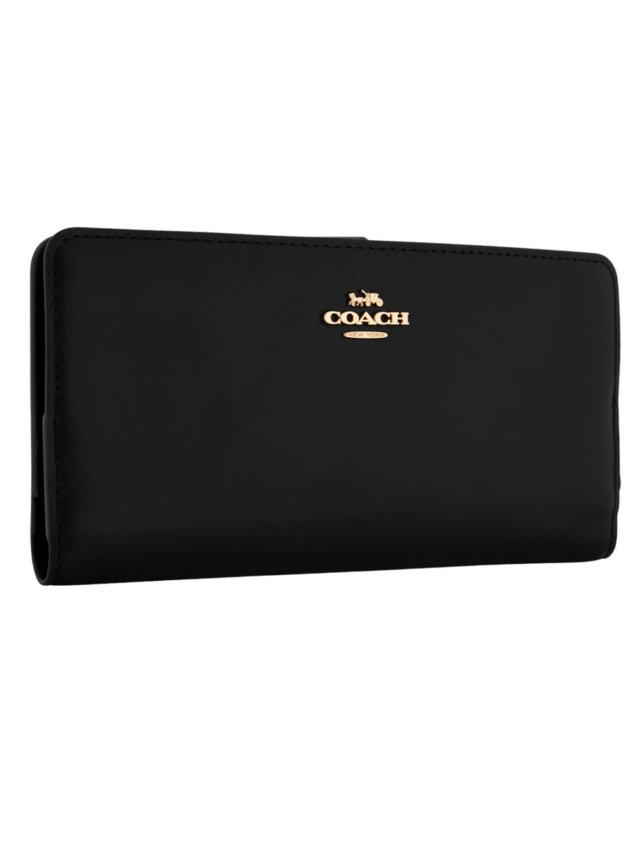 Coach Skinny Wallet In Smooth Leather Black – Balilene