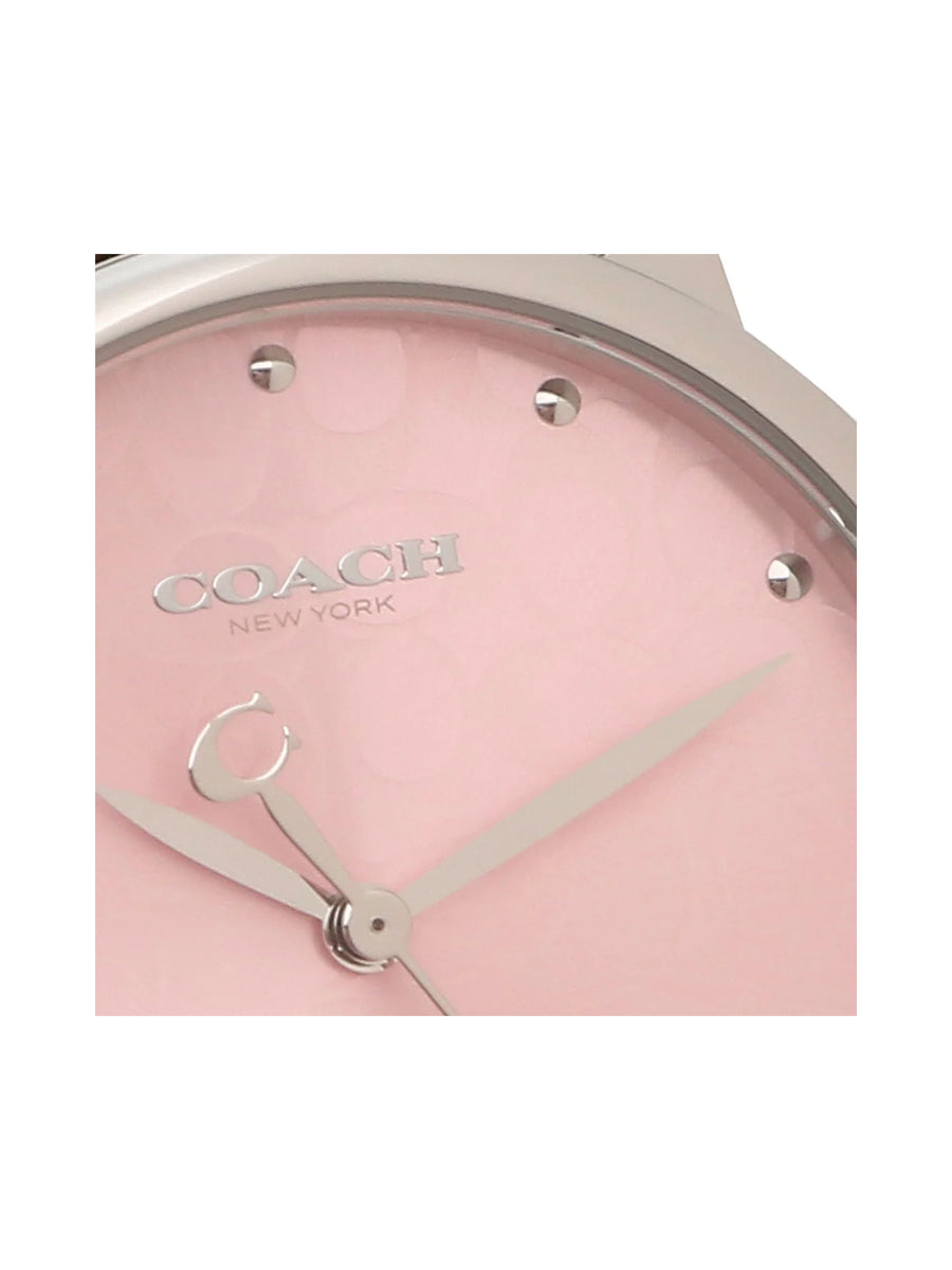 Coach Grand Women’s Pink Dial Brown Logo Strap Watch – Balilene