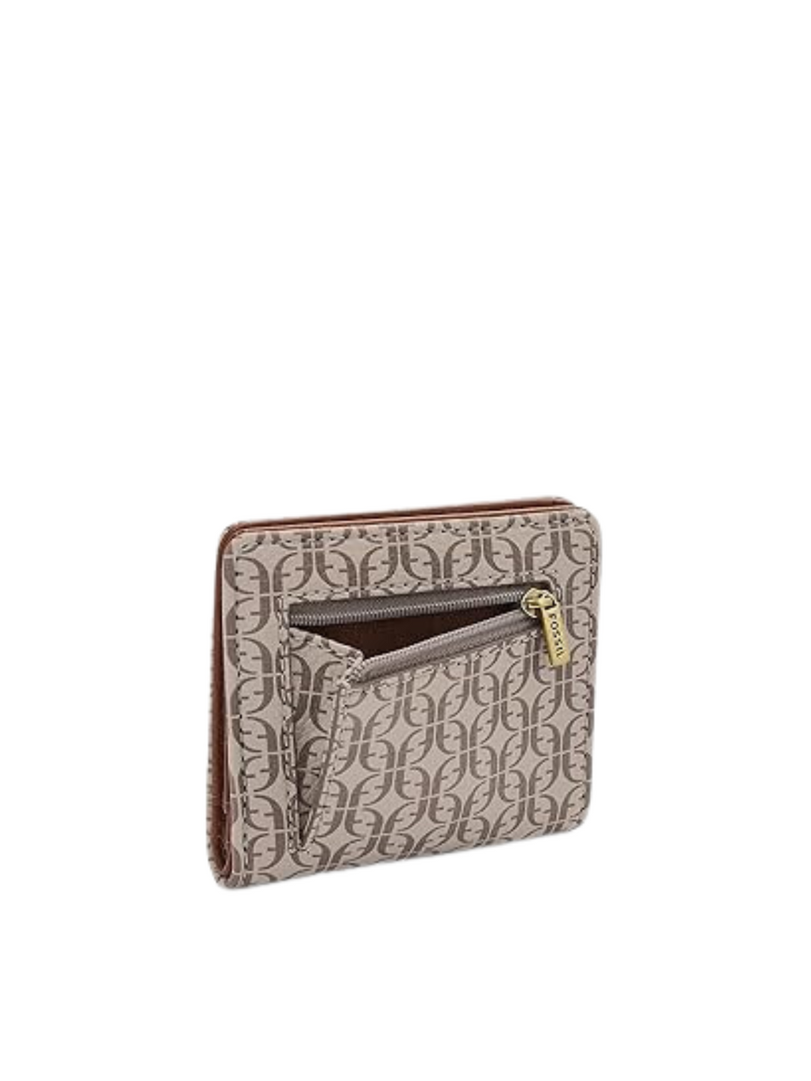 Fossil Tara Small Bi-Fold Leather Multi function Wallet Taupe Tan ...