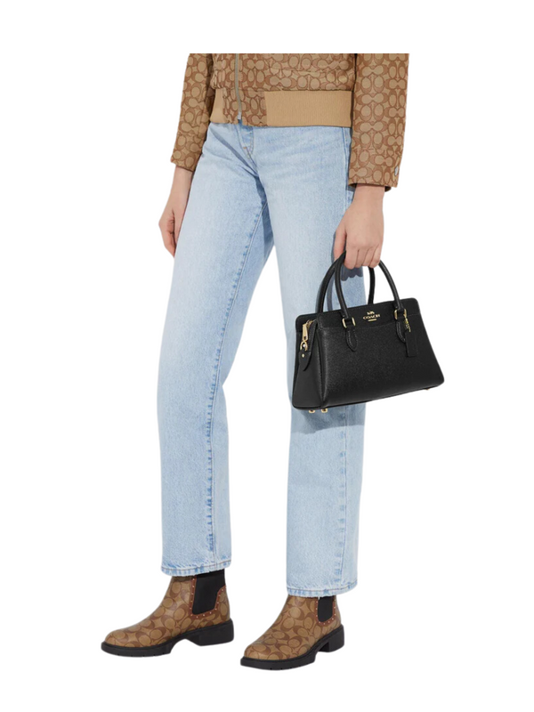 Coach Mini Darcie Carryall Crossgrain Leather Black – Balilene