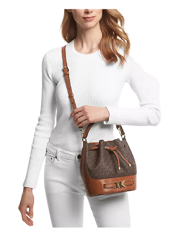 Michael Kors Medium Belted Bucket Messenger Bag Brown – Balilene