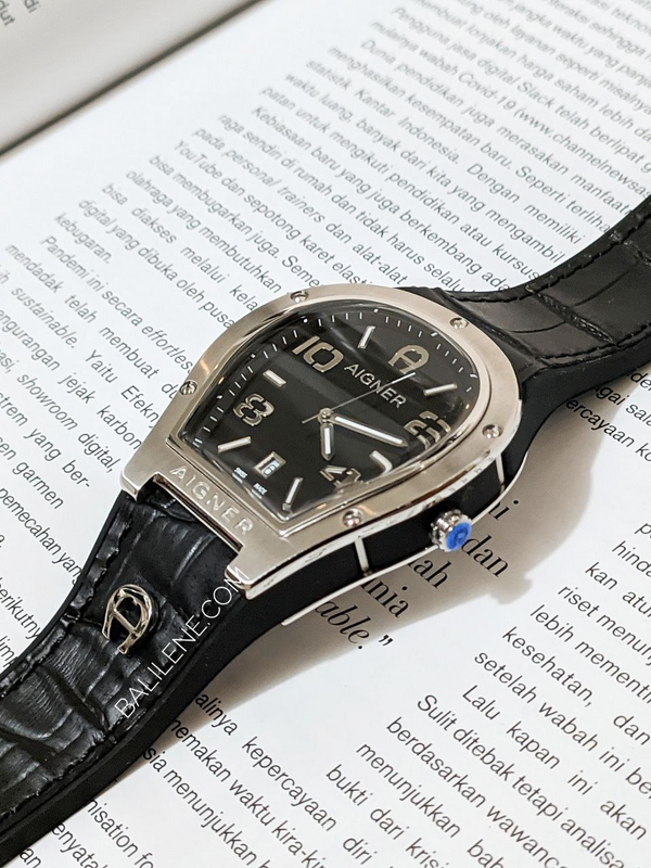 Aigner Roma Black Dial Leather Strap Watch – Balilene