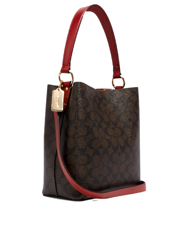Coach 2312 Small Town Bucket Bag In Signature Canvas Brown 1941 Red ...