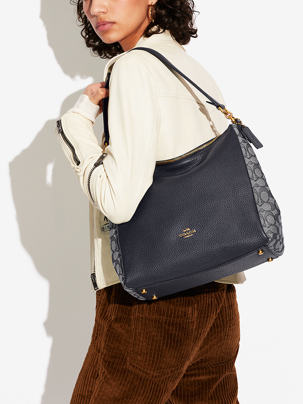 Coach 4645 Shay Shoulder Bag In Signature Jacquard Midnight Navy – Balilene