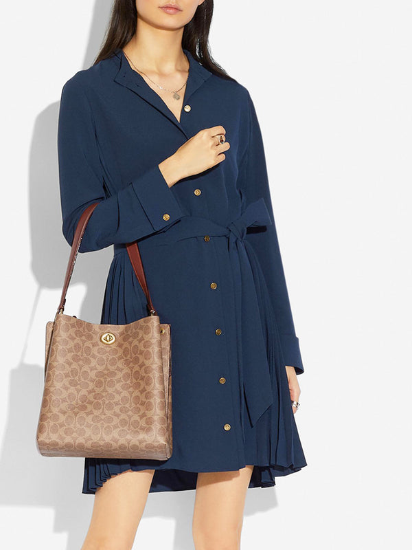 Coach 89003 Charlie Bucket Bag In Signature Canvas – Balilene