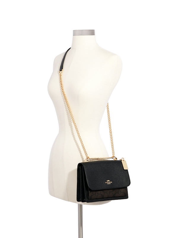 Coach 91019 Klare Crossbody In Signature Canvas Gold/Brown Black – Balilene