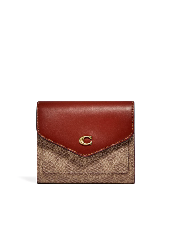 Coach Wyn Small Wallet In Colorblock Signature Canvas Tan Rust – Balilene