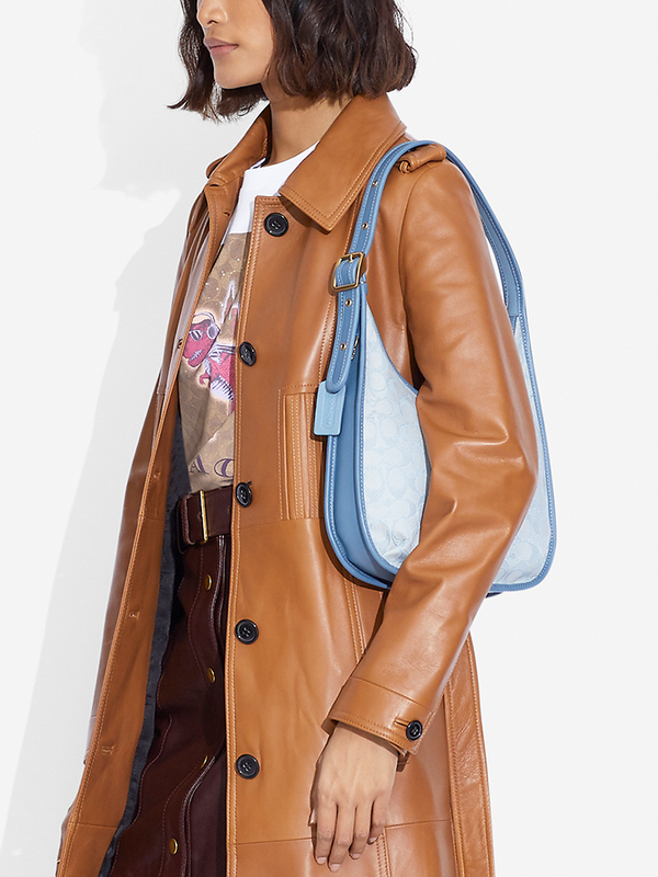 Coach C2588 Ergo Shoulder Bag In Signature Jacquard Marble Blue Azure ...