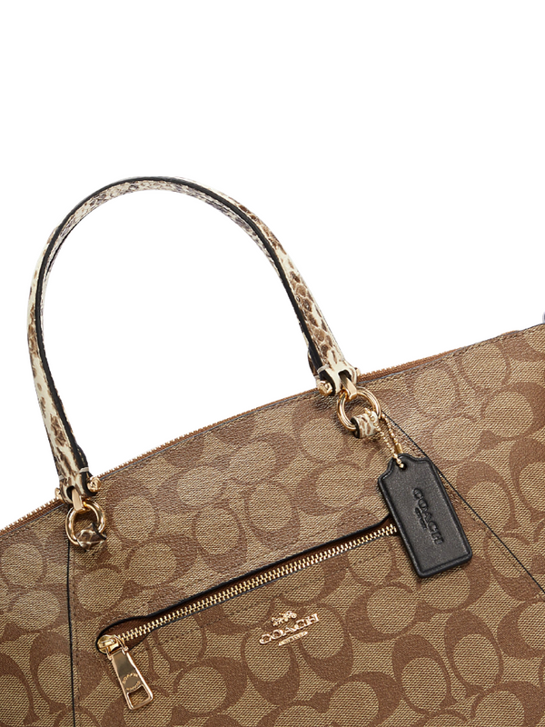 Coach C4293 Prairie Satchel In Colorblock Signature Canvas Khaki Black ...