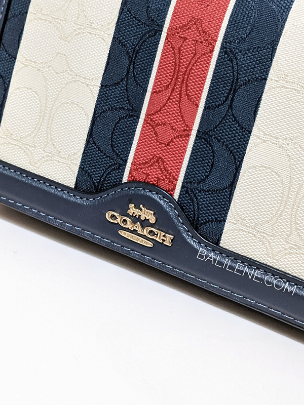 Coach Anna Foldover Clutch Crossbody In Signature Jacquard With Stripe ...