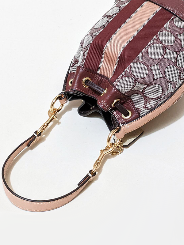 Coach Mini Dempsey Bucket Bag In Signature Jacquard With Stripe And Co ...
