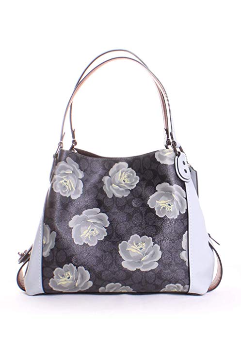 Coach 31699 Edie 31 Signature Rose Shoulder Bag In Charcoal/sky – Balilene