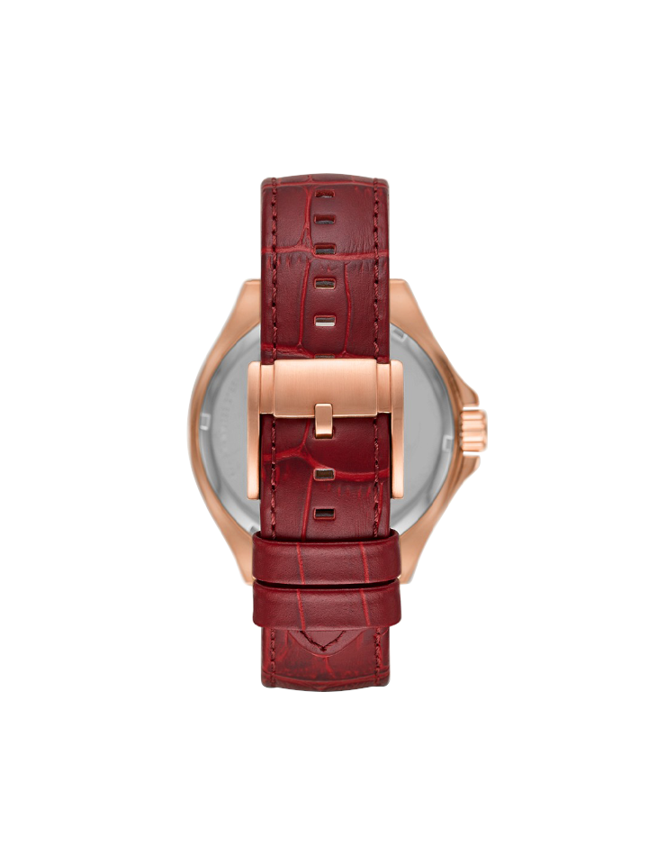 Fossil BQ2660 Evanston Automatic Red Leather Strap Watch – Balilene