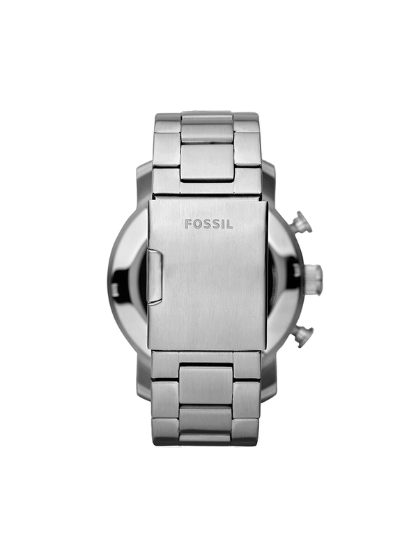 Jam Tangan Fossil JR1353 Nate Chronograph Black Silver Dial Men – Balilene