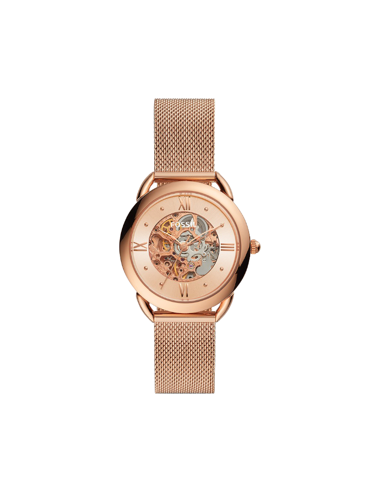 Fossil Tailor Mechanical Rose Gold-Tone Stainless Steel Watch – Balilene