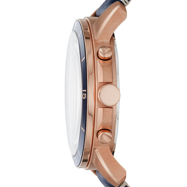 Fossil FS5237 Grant Sport Chronograph Blue Leather Watch – Balilene