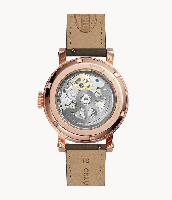 Fossil ME3089 Men Original Boyfriend Automatic Gray Skeleton Dial Gray ...