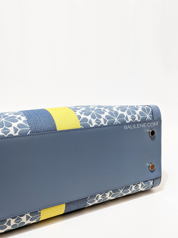 Kate Spade Flower Jacquard Stripe Manhattan Large Tote Morning Sky Mul ...