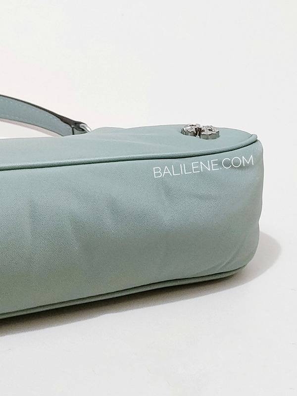 Tory Burch Mercer Small Nylon Crescent Bag Blue Celadon – Balilene