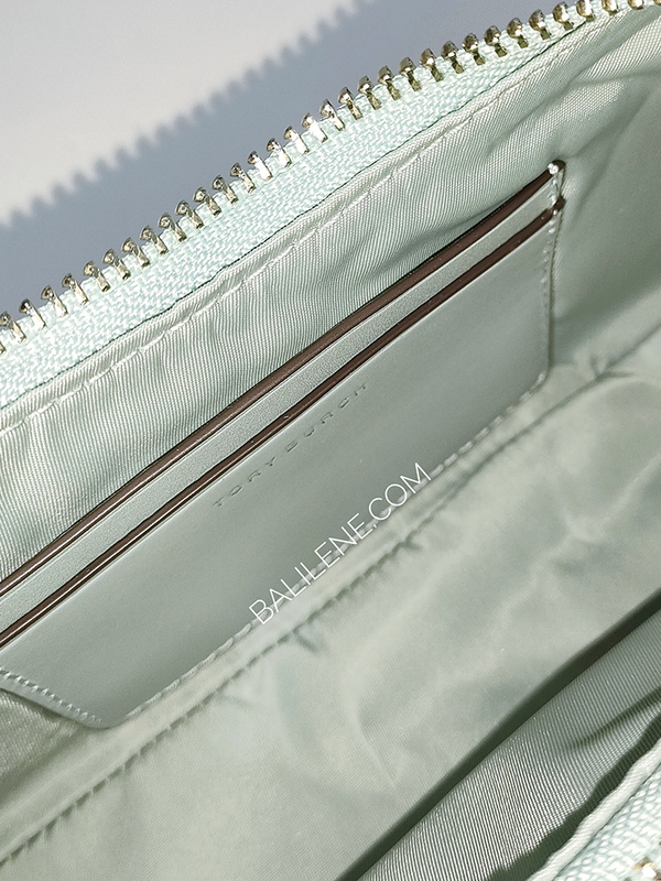 Tory Burch Mercer Small Nylon Crescent Bag Blue Celadon – Balilene