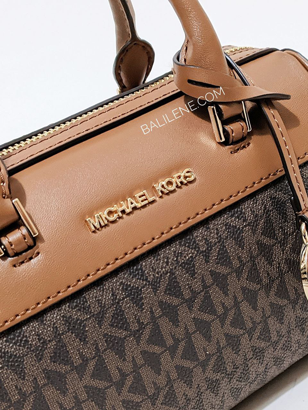 Michael Kors Travel Extra-Small Logo And Faux Leather Duffle Crossbody ...
