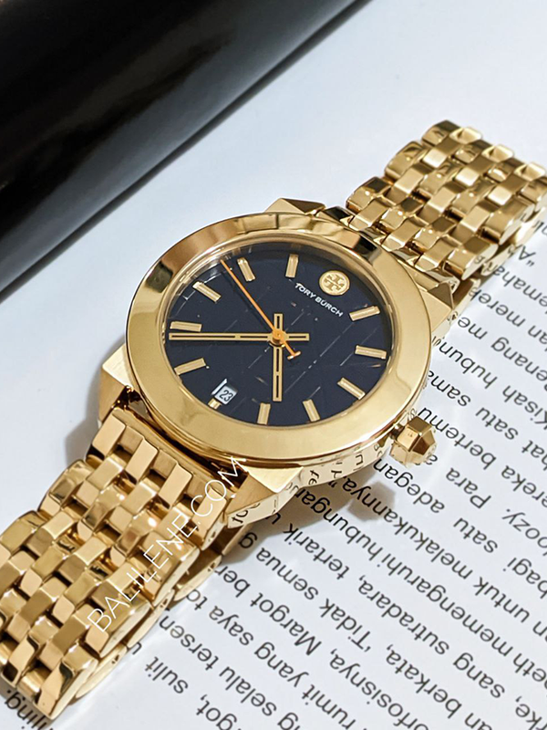 Tory Burch Whitney Watch Gold-Tone Navy Stainless Steel Watch – Balilene